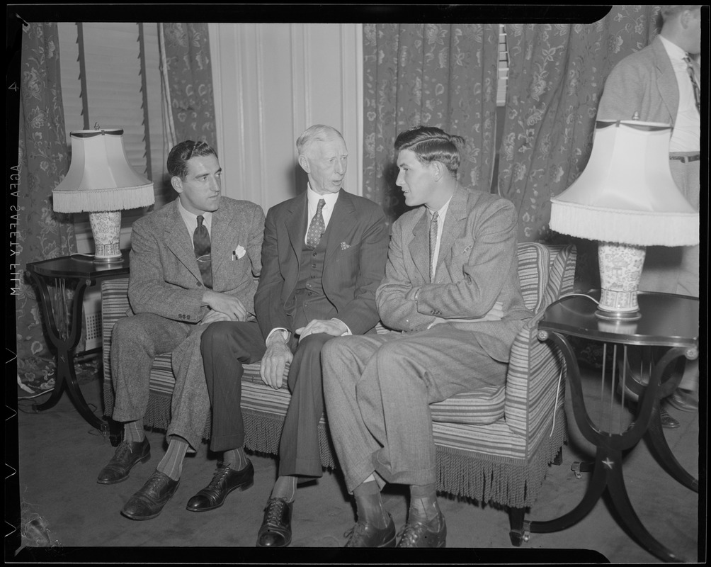 Connie Mack speaks with young players in his hotel room - Digital ...