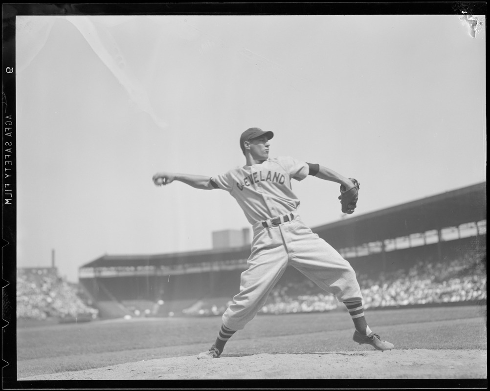 Cleveland Indians pitcher on the mound at Fenway - Digital Commonwealth