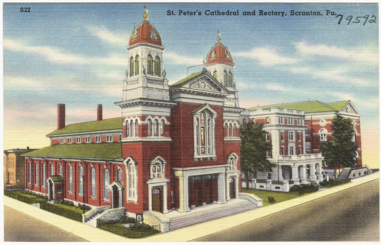 St. Peter's Cathedral and rectory, Scranton, Pa. - Digital Commonwealth