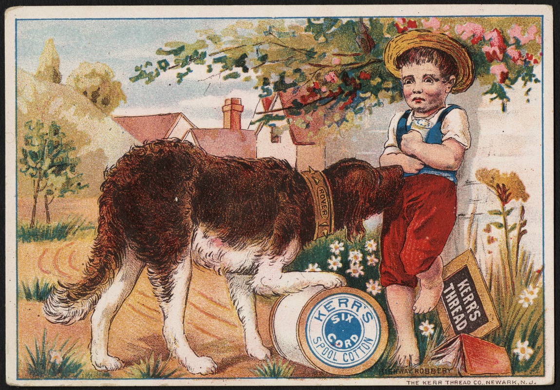 Kerr's Spool Cotton, Six Cord. Kerr's thread. Highway robbery ...