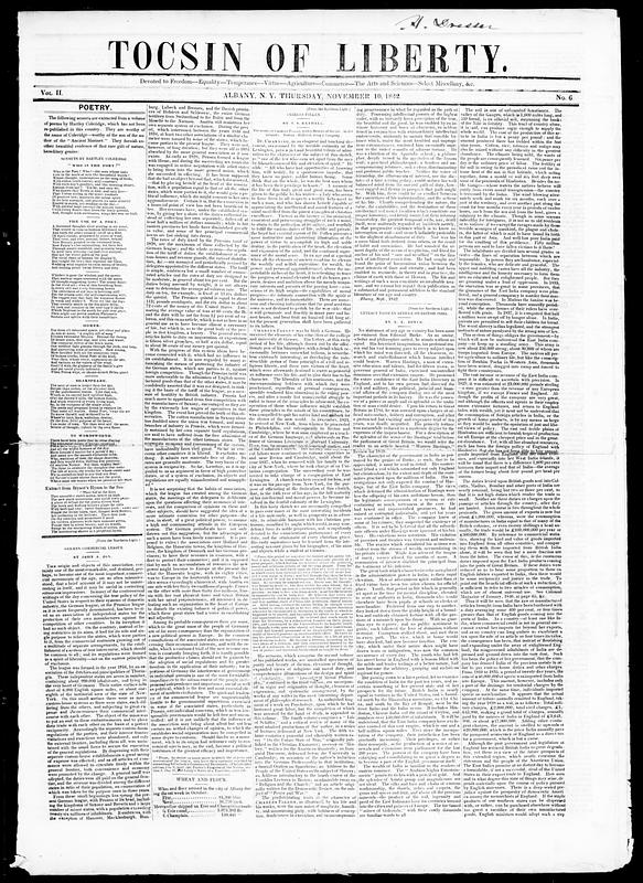 The Tocsin of Liberty. November 10, 1842 - Digital Commonwealth