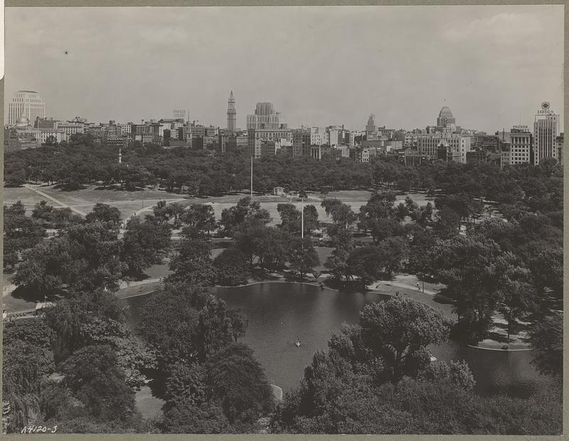 Aerial view of Public Garden & Boston Common - Digital Commonwealth