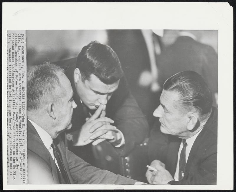 Recess Talk--John D. Swenson, right, of Bossier City, La., confers with ...