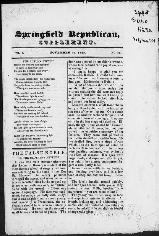 Springfield Republican. November 25, 1843 - Digital Commonwealth