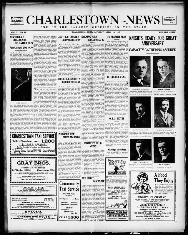 The Charlestown News. April 16, 1927 - Digital Commonwealth