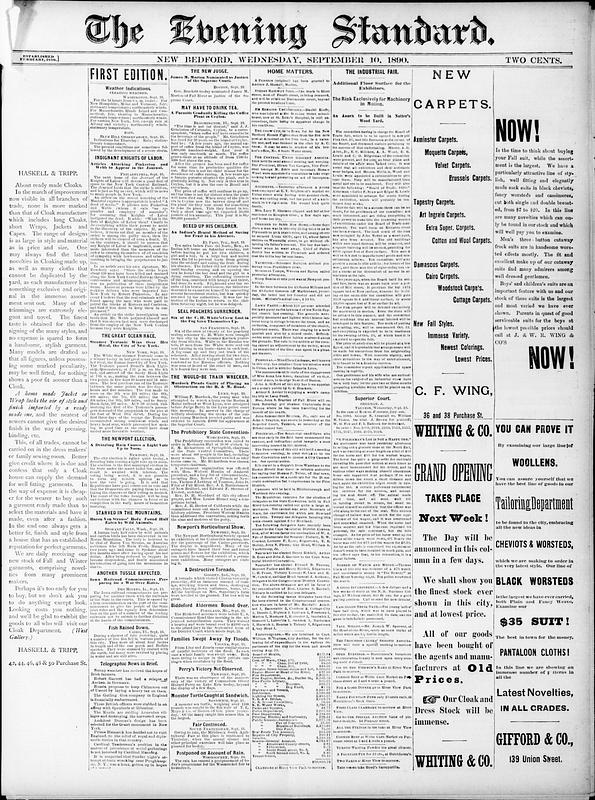 Evening Standard. September 10, 1890 - Digital Commonwealth