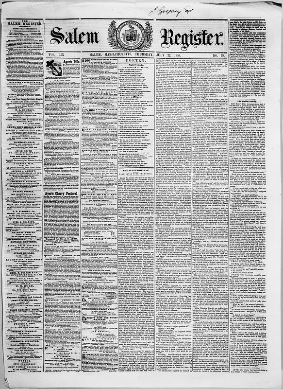 Salem Register. July 22, 1858 - Digital Commonwealth