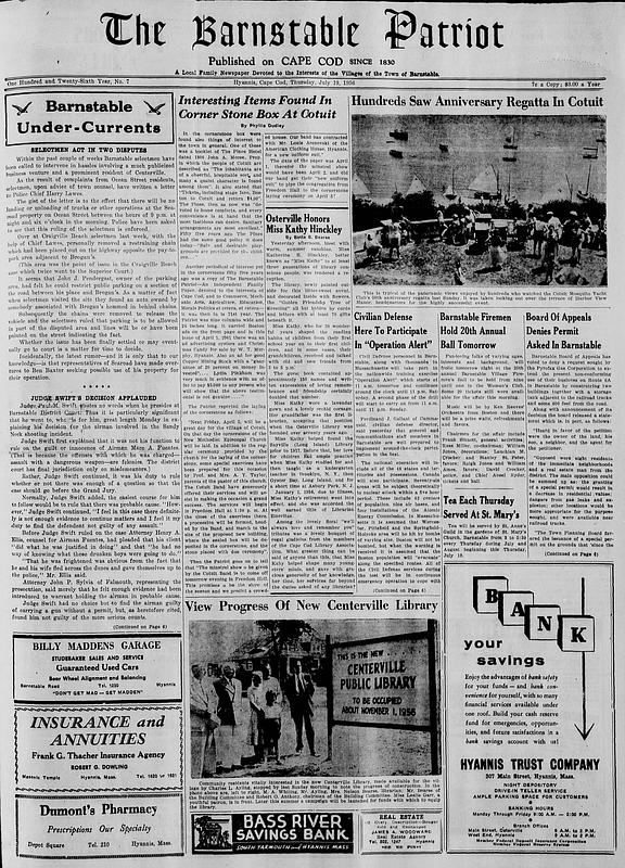 Barnstable Patriot. July 19, 1956 - Digital Commonwealth