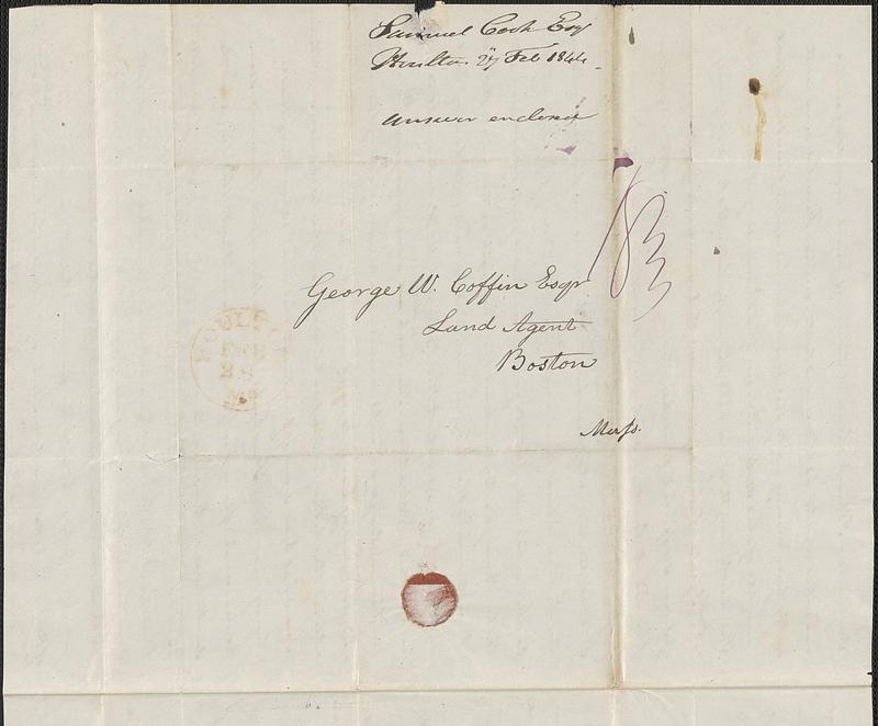 Samuel Cook to George Coffin, 27 February 1844 - Digital Commonwealth