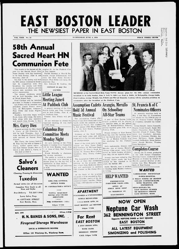 East Boston Leader, June 04, 1958 - Digital Commonwealth