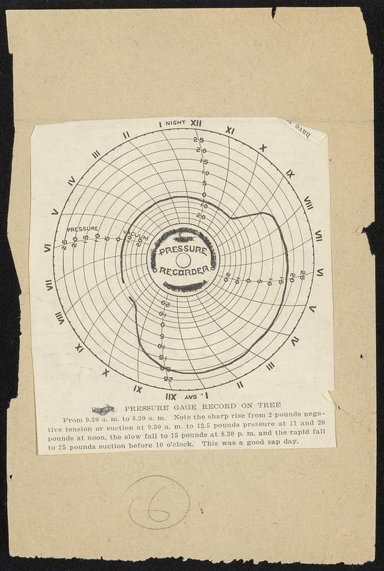Pressure Gage Record on Tree. From 9.30 a.m. to 8.30 a.m. Note the ...