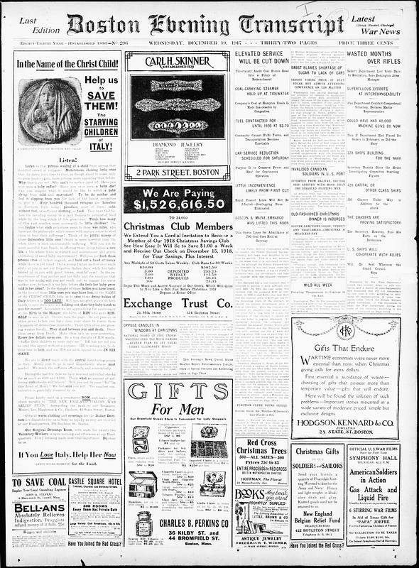 Boston Evening Transcript. December 19, 1917 - Digital Commonwealth