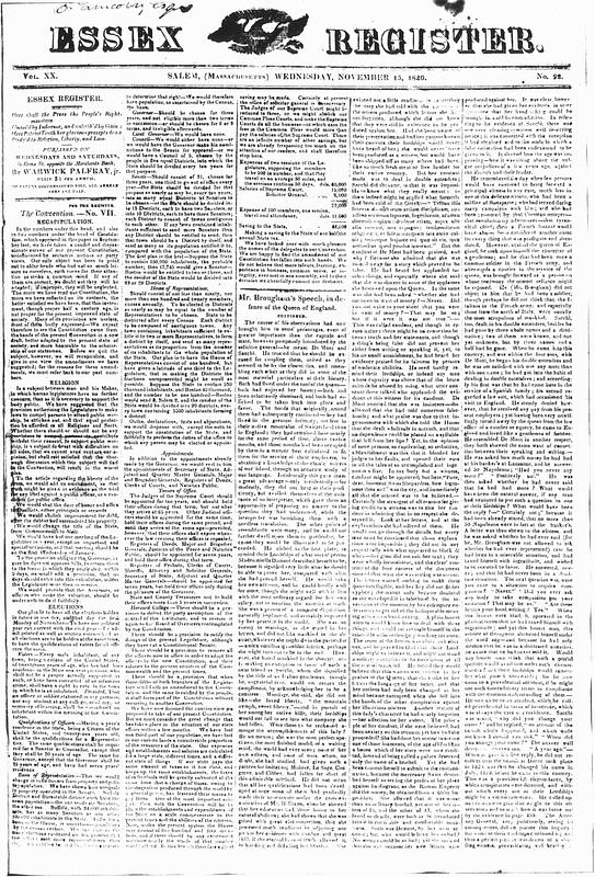 Essex Register. November 15, 1820 - Digital Commonwealth
