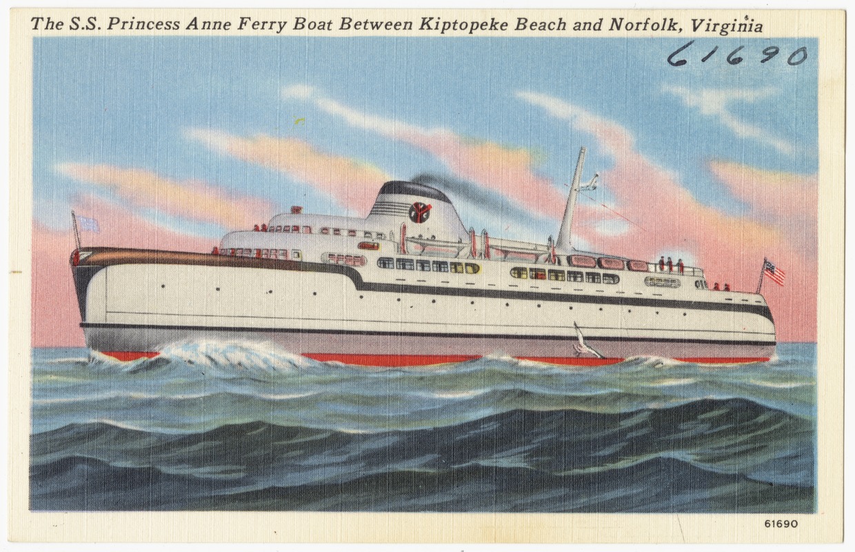 The S. S. Princess Anne Ferry Boat between Kiptopeke Beach and Norfolk ...