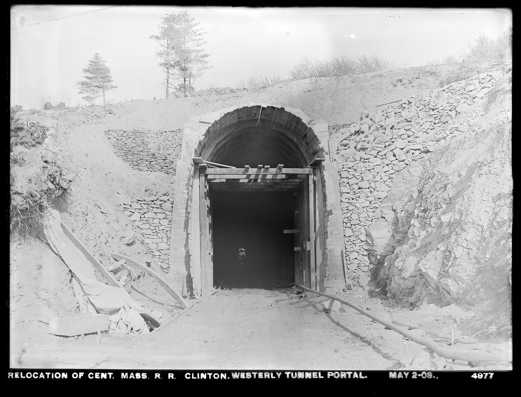 Relocation Central Massachusetts Railroad, westerly tunnel portal ...