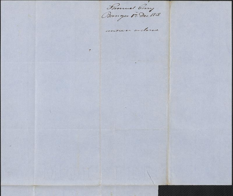Samuel Cony to George Coffin, 12 December 1848 - Digital Commonwealth