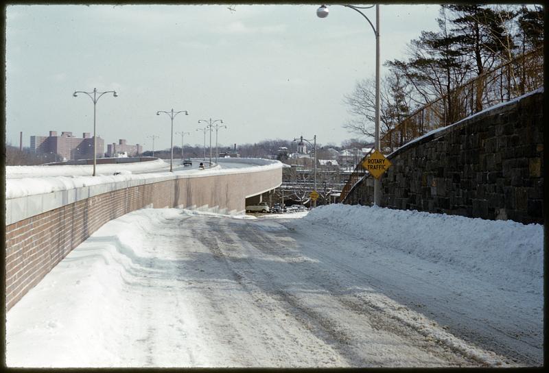 View down Arborway toward Washington St., Jamaica Plain, Boston ...