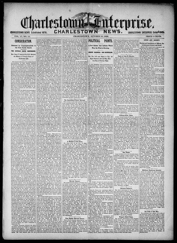Charlestown Enterprise, Charlestown News. October 16, 1886 - Digital ...