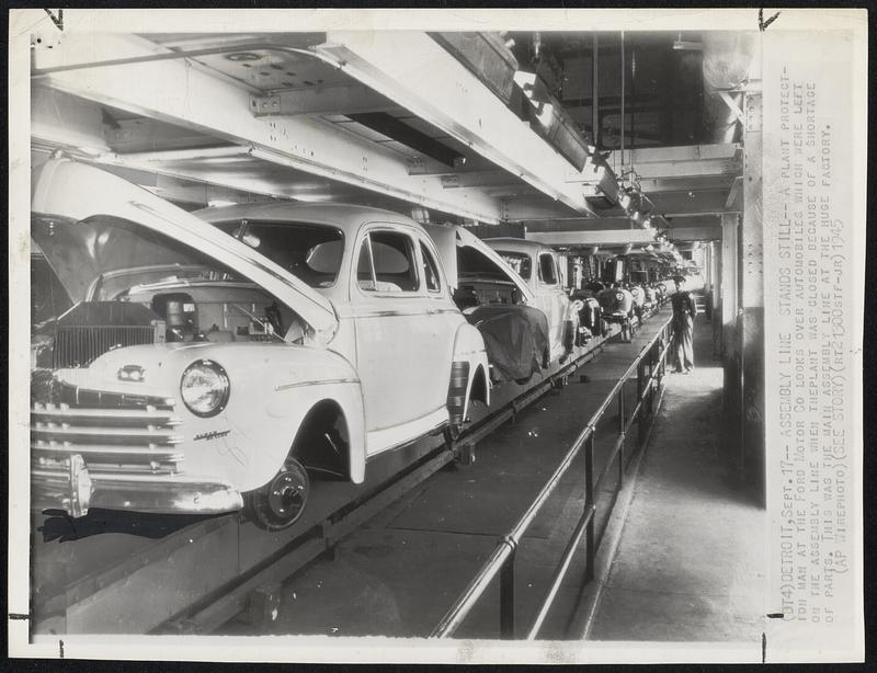 Detroit – Assembly Line Stands Still – A plant protection man at the ...