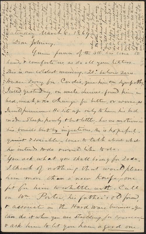 Letter from Zadoc Long to John D. Long, March 6, 1869 - Digital ...