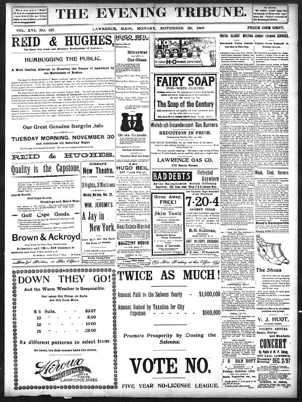 The Evening Tribune. November 29, 1897 - Digital Commonwealth