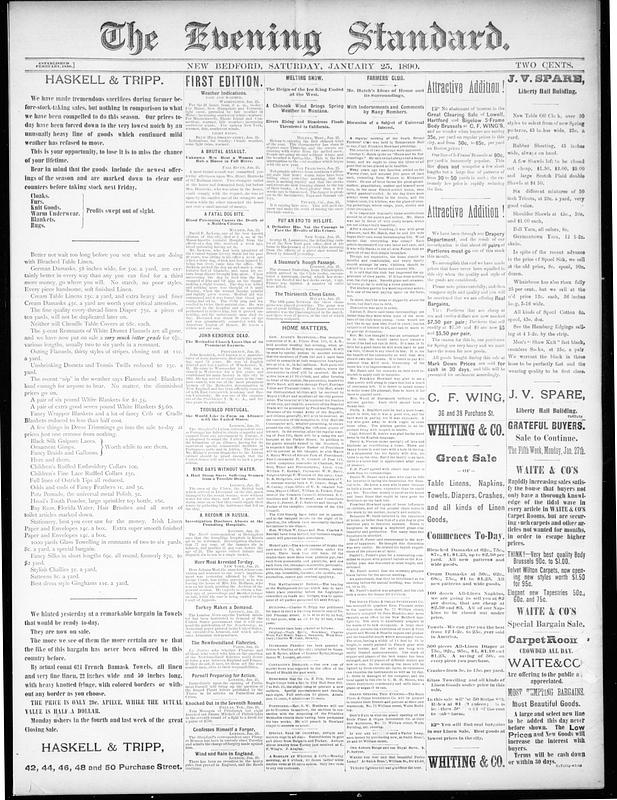 Evening Standard. January 25, 1890 - Digital Commonwealth