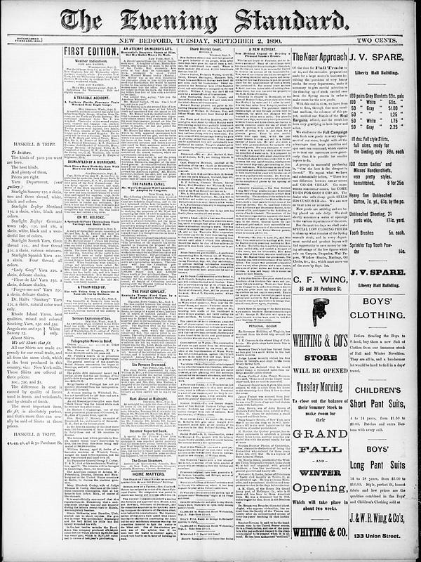 Evening Standard. September 02, 1890 - Digital Commonwealth
