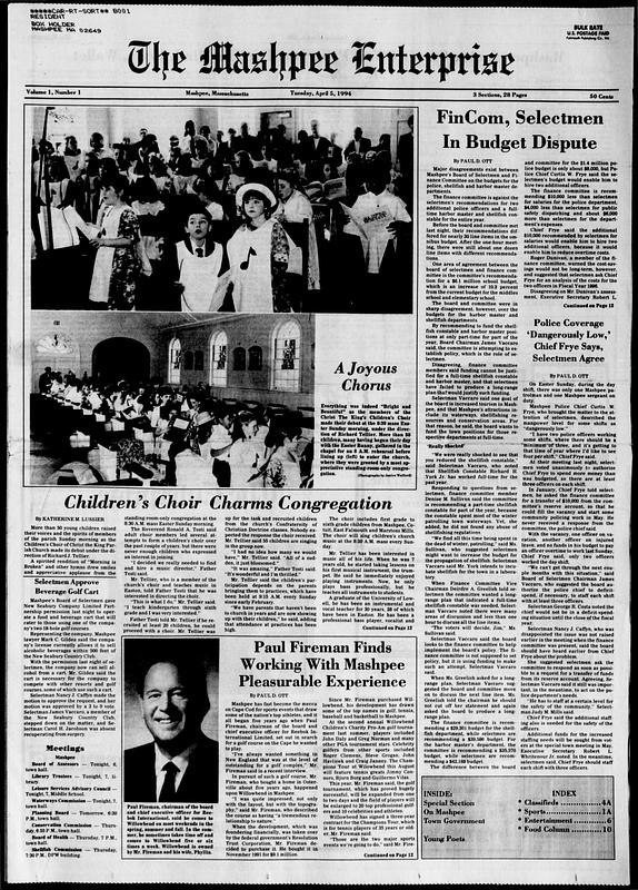 The Mashpee Enterprise. April 05, 1994 - Digital Commonwealth