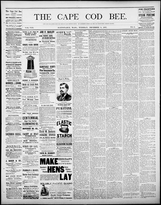 The Cape Cod Bee. December 06, 1887 - Digital Commonwealth