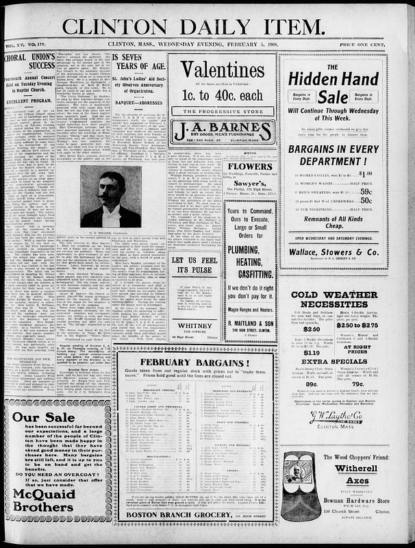 Clinton Daily Item. February 05, 1908 - Digital Commonwealth