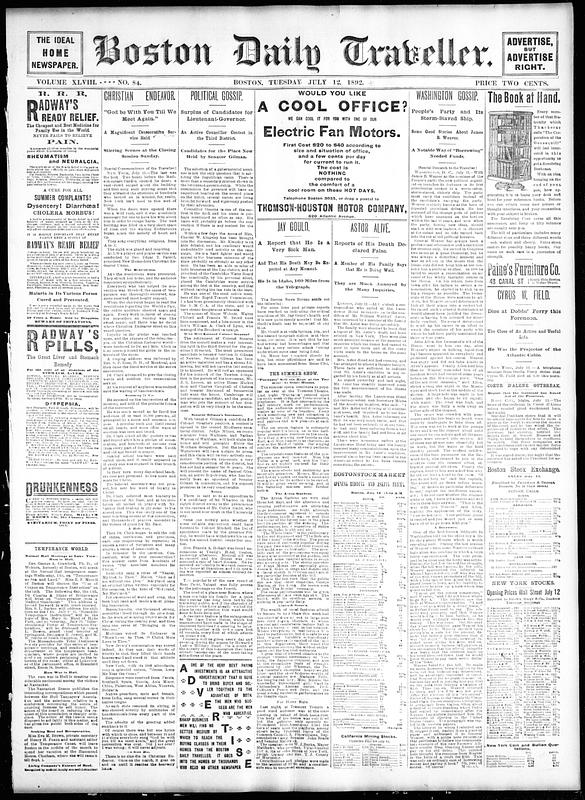 Boston Daily Traveller. July 12, 1892 - Digital Commonwealth