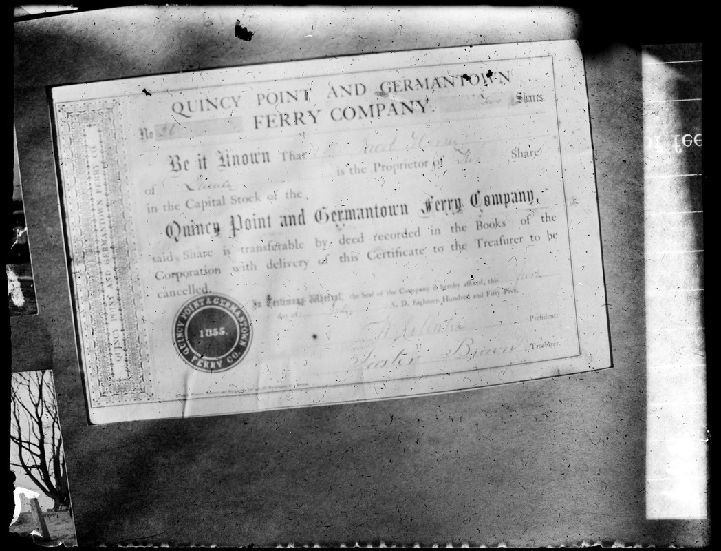 Quincy Point and Germantown Ferry Company - Digital Commonwealth