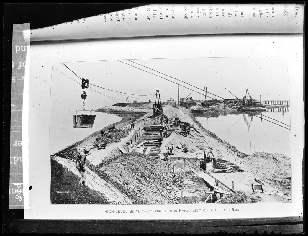 Sewer construction embankment Nut Island Bar - Digital Commonwealth