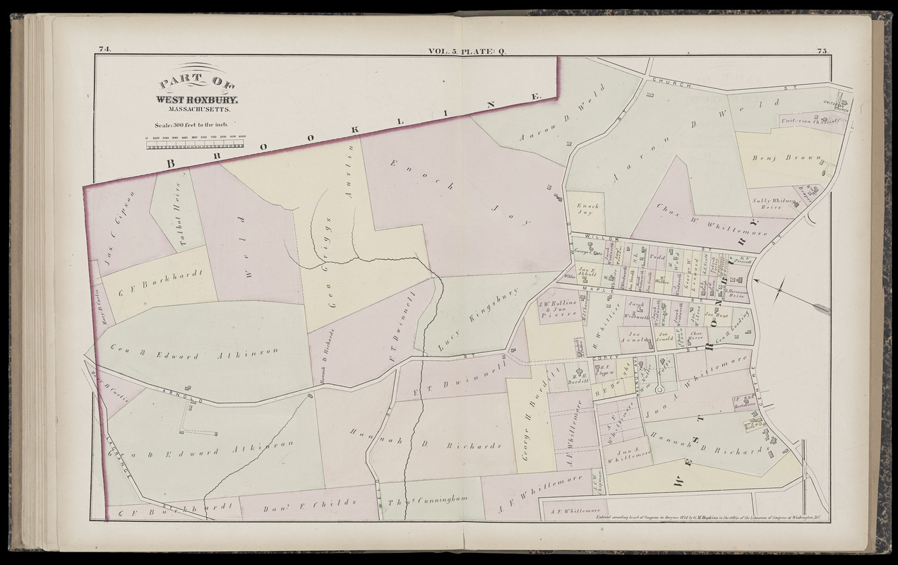 Atlas of the county of Suffolk, Massachusetts : vol. 5th, West Roxbury ...
