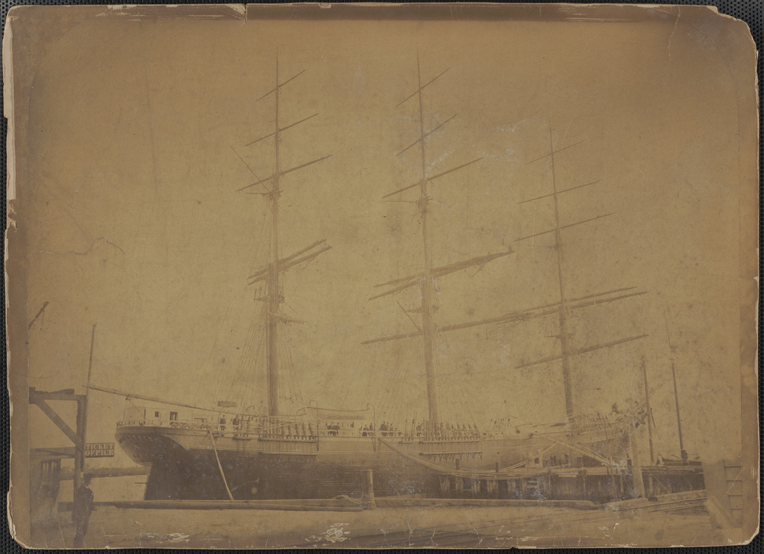 Ship John J. Currier, Cushing Wharf, Newburyport - Digital Commonwealth
