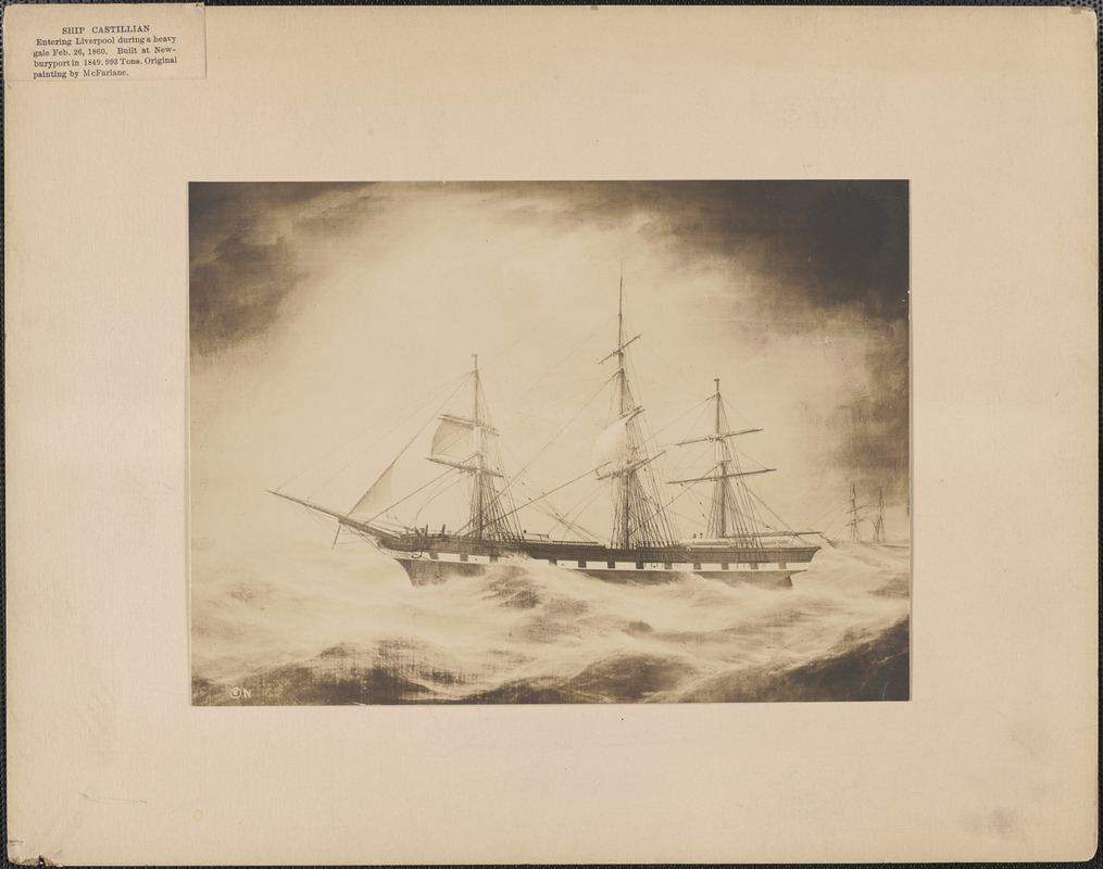 Ship Castillian entering Liverpool during a heavy gale, Feb. 26, 1860 ...