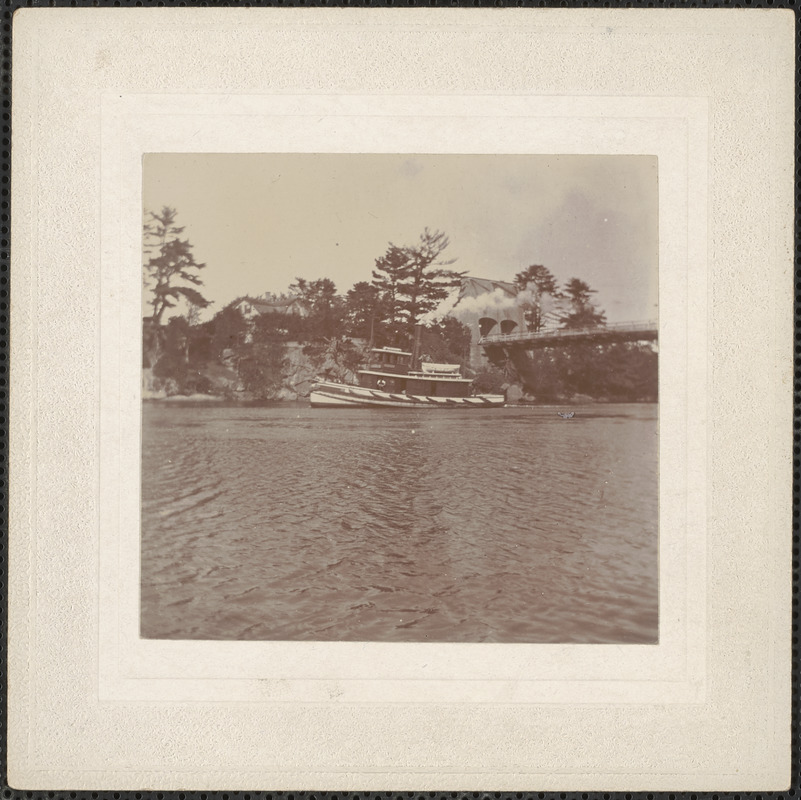Steam tug boat, chain bridge, before 1910 - Digital Commonwealth