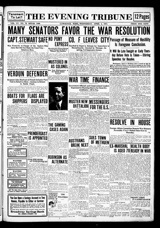 The Evening Tribune. April 04, 1917 - Digital Commonwealth