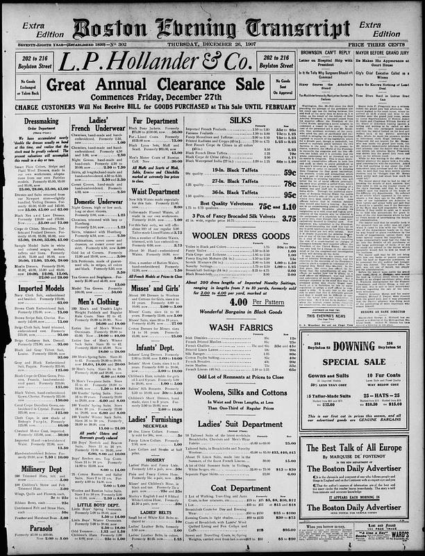 Boston Evening Transcript. December 26, 1907 - Digital Commonwealth