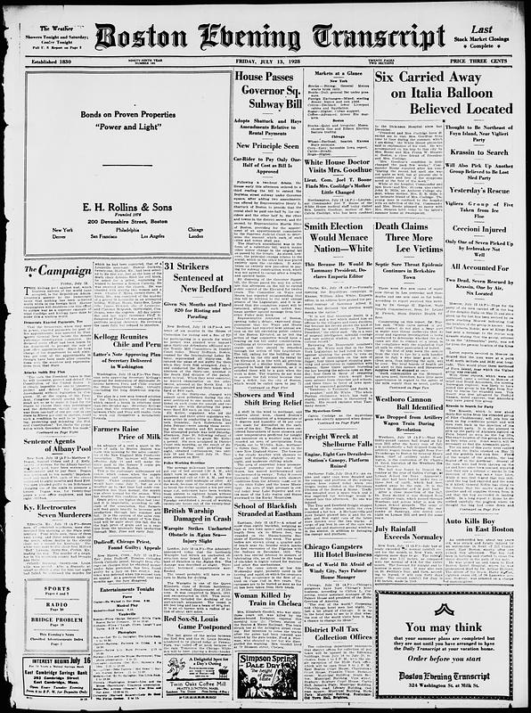 Boston Evening Transcript. July 13, 1928 - Digital Commonwealth