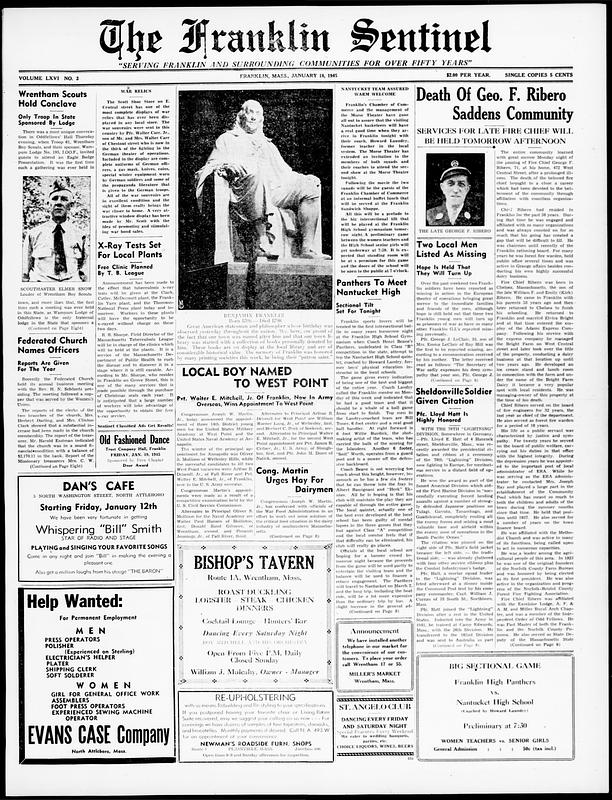 The Franklin Sentinel. January 18, 1945 - Digital Commonwealth