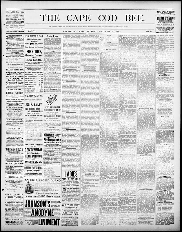 The Cape Cod Bee. September 20, 1887 - Digital Commonwealth