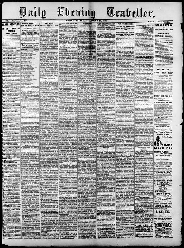 Daily Evening Traveller. October 16, 1879 - Digital Commonwealth