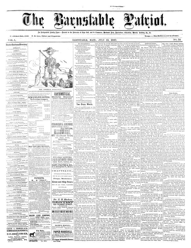 Barnstable Patriot. July 13, 1880 - Digital Commonwealth