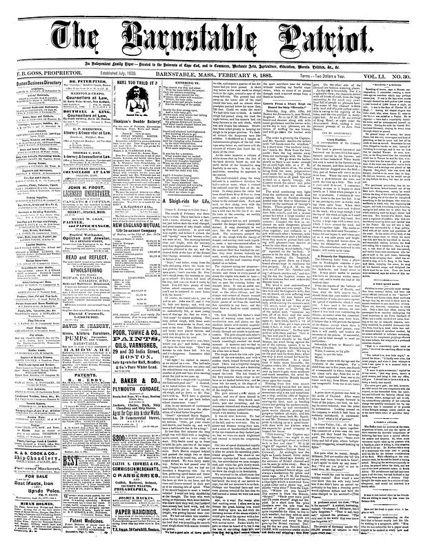 Barnstable Patriot. February 08, 1881 - Digital Commonwealth