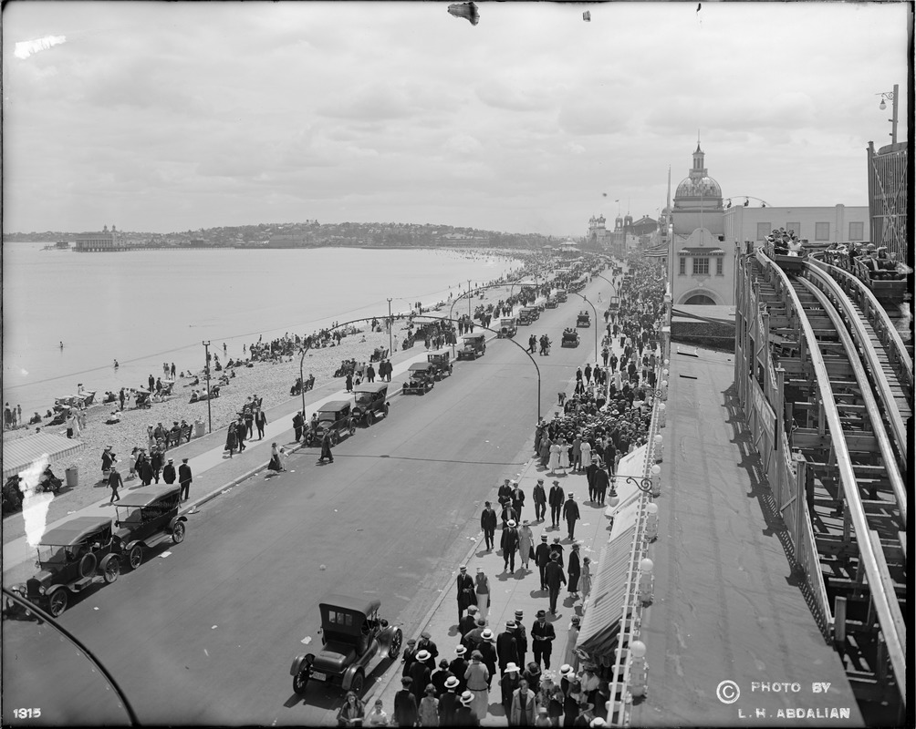 The "Derby Racer" and boulevard at Revere Beach, looking toward ...
