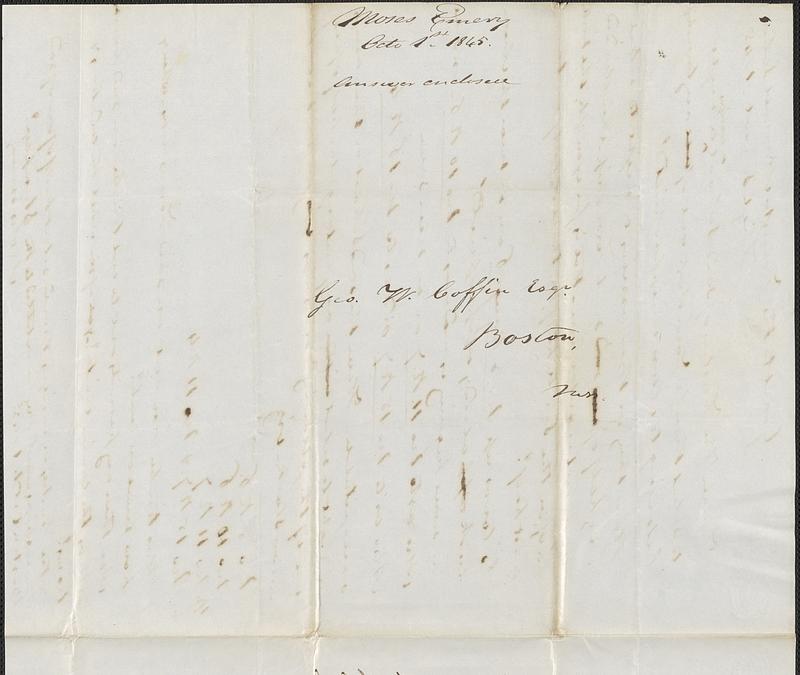 Moses Emery to George Coffin, 1 October 1845 - Digital Commonwealth