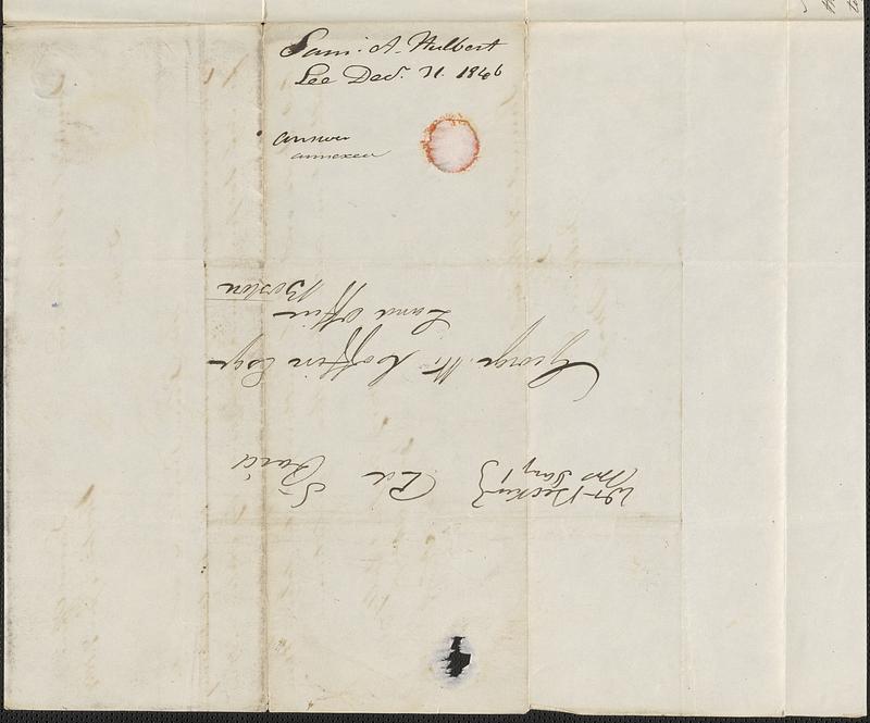 Samuel A. Hulbert to George Coffin, 31 December 1846 - Digital Commonwealth