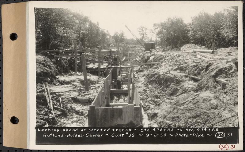 Contract No. 39, Trunk Line Sewer, Rutland, Holden, looking ahead at ...