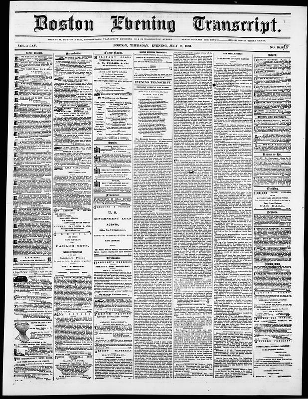 Boston Evening Transcript. July 09, 1863 - Digital Commonwealth